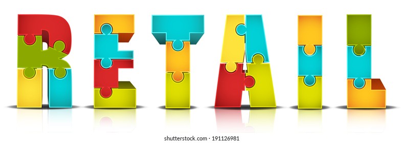 Vector Illustration Retail Word Made By Stock Vector (Royalty Free ...