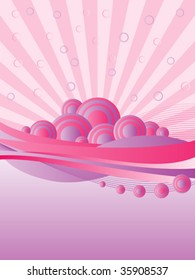 Vector Illustration Retro Background Colorful Waves Stock Vector ...