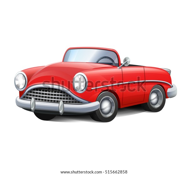 Vector Illustration Retro Car Red Convertible Stock Vector (Royalty ...