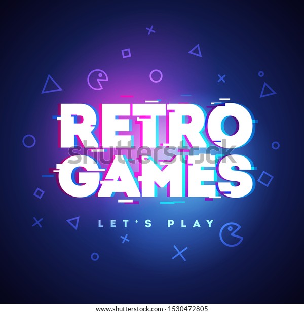 Vector Illustration Retro Games Neon Sign Stock Vector (Royalty Free ...