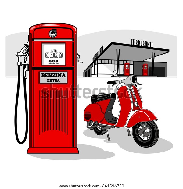 Vector Illustration Retro Gas Stations Vintage Stock Vector (Royalty ...