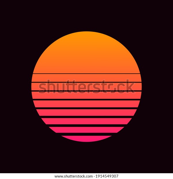 Vector Illustration Retro Sun 80s Style Stock Vector (Royalty Free ...
