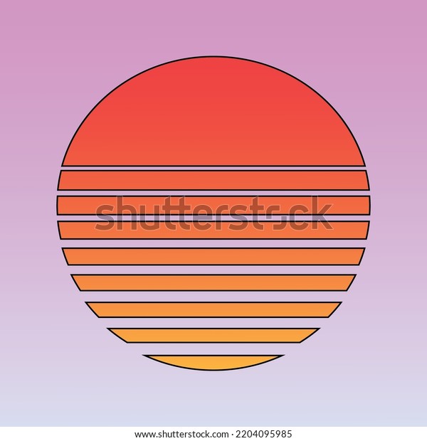 Vector Illustration Retro Sun 80s Style Stock Vector (Royalty Free ...