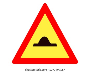 Vector Illustration Road Bump Ahead Warning Stock Vector (Royalty Free ...