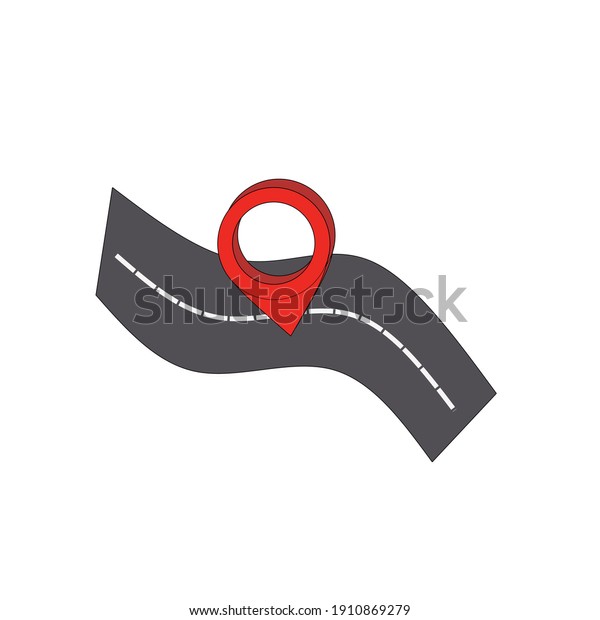 Vector Illustration Road Map Symbol Stock Vector (Royalty Free ...