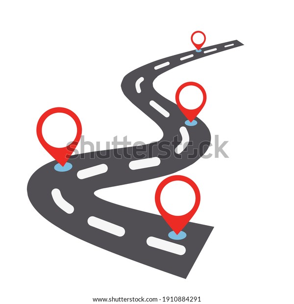 Vector Illustration Road Map Symbol: เวกเตอร์สต็อก (ปลอดค่าลิขสิทธิ์ ...