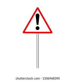Vector Illustration Road Sign Attention Stock Vector (Royalty Free ...