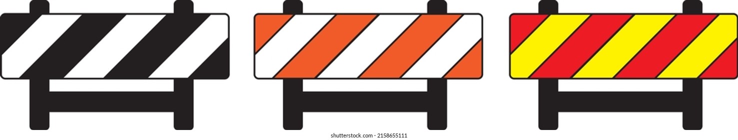 Vector Illustration Roadblock Icon Set Stock Vector (Royalty Free ...