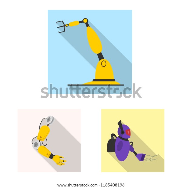 Vector Illustration Robot Factory Icon Collection Stock Vector (Royalty ...