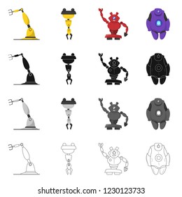 Vector Illustration Robot Factory Logo Collection Stock Vector (Royalty ...