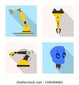 Vector Illustration Robot Factory Sign Set Stock Vector (Royalty Free ...