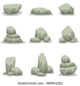 Collection Stones Illustration Cartoon Style Can Stock Vector (Royalty ...