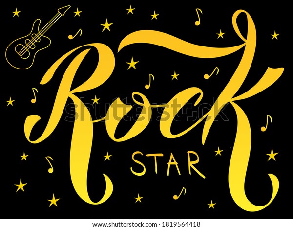 Vector Illustration Rock Star Text Logotype Stock Vector (Royalty Free ...