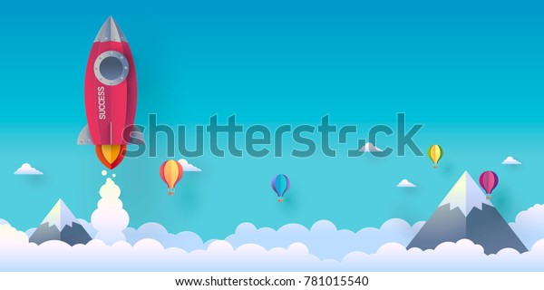 Vector Illustration Rocket Success Business Soaring Stock Vector ...