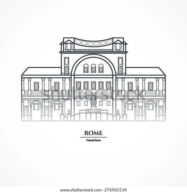 Vector Illustration Rome Landmark Outline Design Stock Vector (Royalty ...