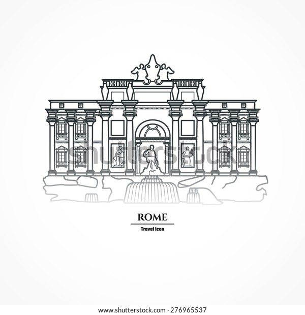 Vector Illustration of Rome Landmark Outline for Design, Website ...