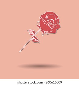 Vector Illustration Rose Color Background Stock Vector (Royalty Free ...