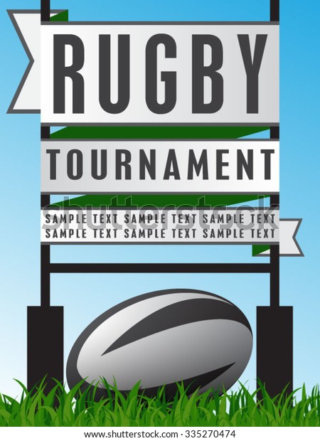 Vector Illustration Rugby Poster Template Stock Vector (Royalty Free ...