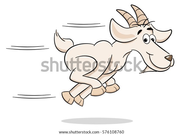 Vector Illustration Running Cartoon Goat Stock Vector (Royalty Free ...