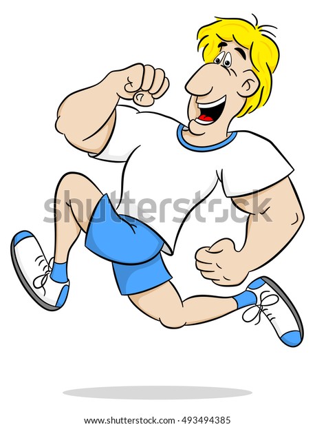 vector illustration of a running man on white background