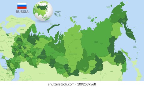 Vector Illustration Russian Federation Administrative Map Stock Vector ...