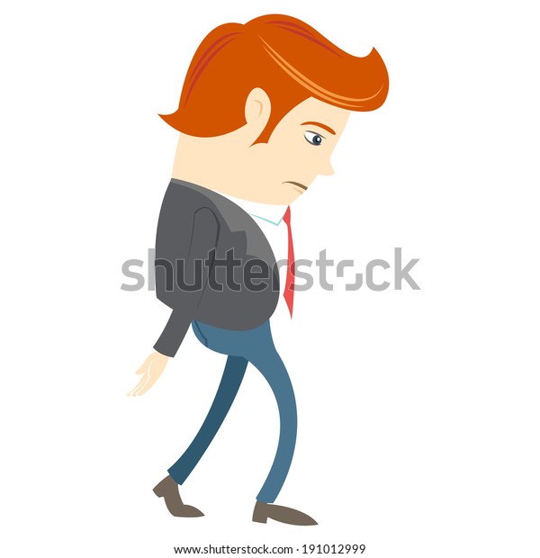 Vector Illustration Sad Office Man Stock Vector (Royalty Free) 191012999