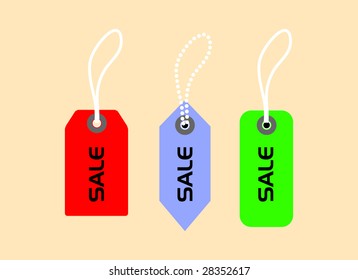 Vector Illustration Sales Tags Isolated D Stock Vector (Royalty Free ...