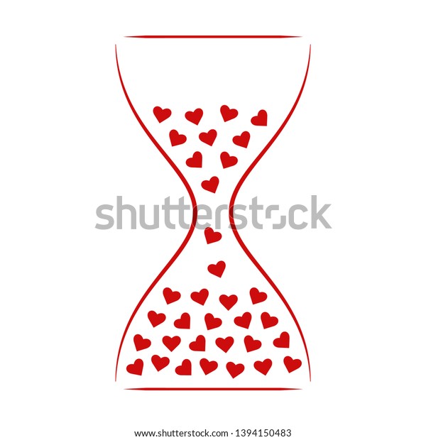 Vector Illustration Sand Clock Hearts Speed Stock Vector (Royalty Free ...