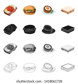 Vector Illustration Sandwich Wrap Symbol Set Stock Vector (Royalty Free ...