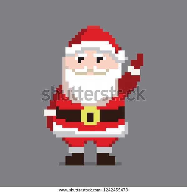 Vector Illustration Santa Claus Pixel Art Stock Vector (Royalty Free ...
