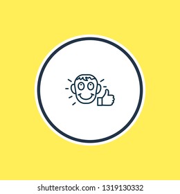 Vector Illustration Satisfied Icon Line Beautiful Stock Vector (Royalty ...
