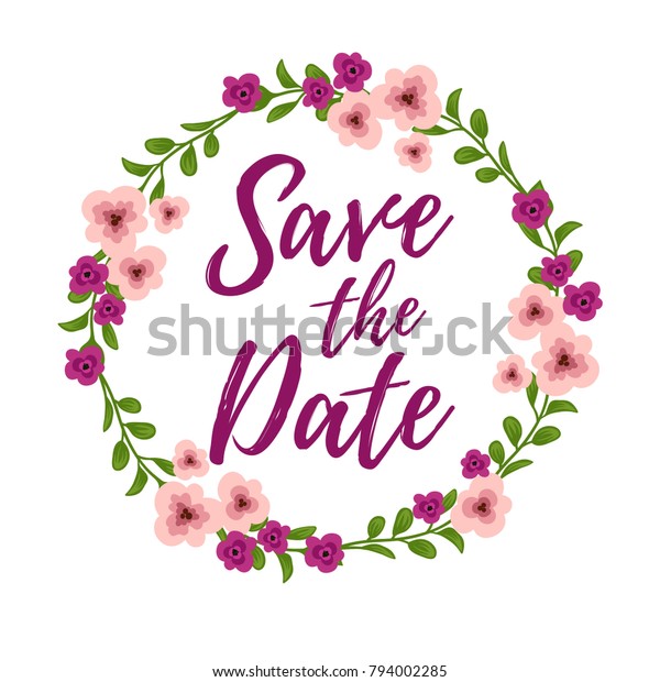 Vector Illustration Save Date Text Wedding Stock Vector (Royalty Free ...