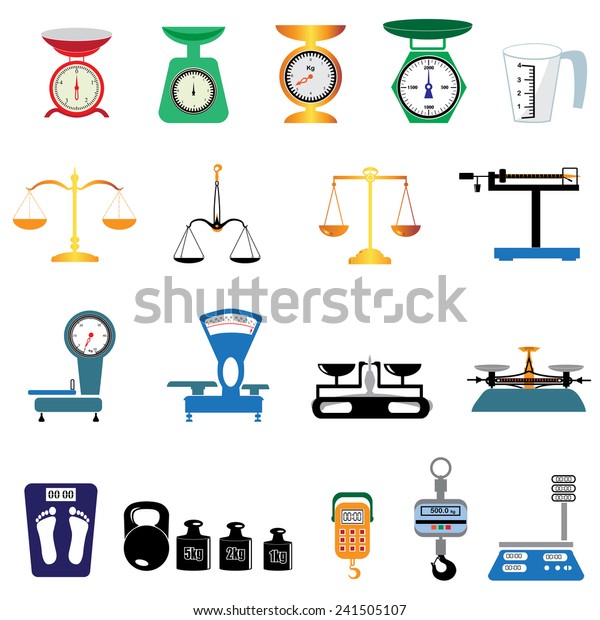 Vector Illustration Scales Weighing Machine Stock Vector (Royalty Free ...