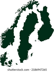 Vector Illustration Scandinavia Countries Map Stock Vector (Royalty ...