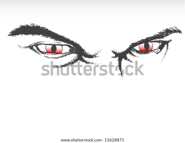 Vector Illustration Scary Eyes Stock Vector (Royalty Free) 13628875 ...