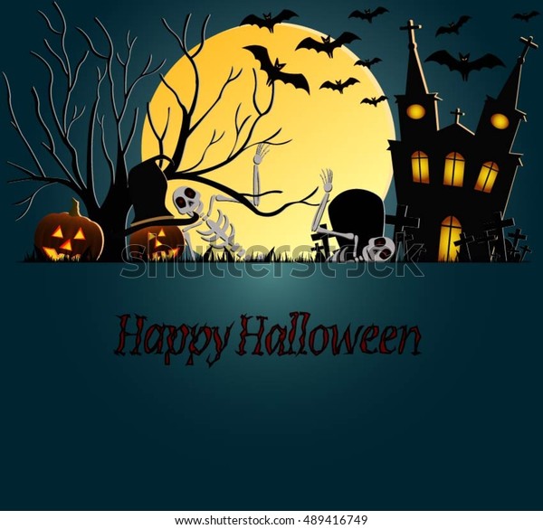 Vector Illustration Scary Halloween Design Stock Vector (Royalty Free ...