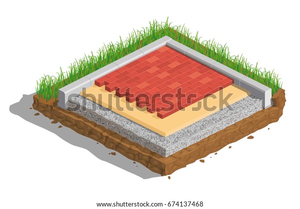 Vector Illustration Scheme Laying Road Pavement Stock Vector (Royalty ...