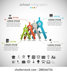 Vector Illustration School Infographic Made Dividers Stock Vector ...