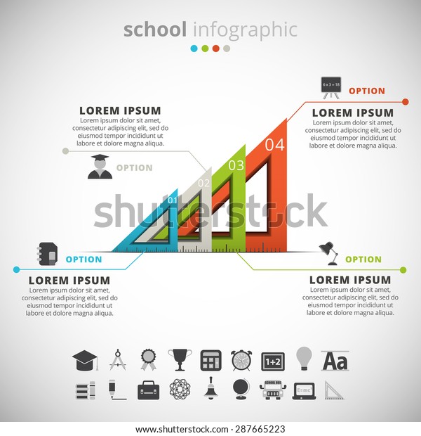 Vector Illustration School Infographic Made Rulers: เวกเตอร์สต็อก (ปลอด ...