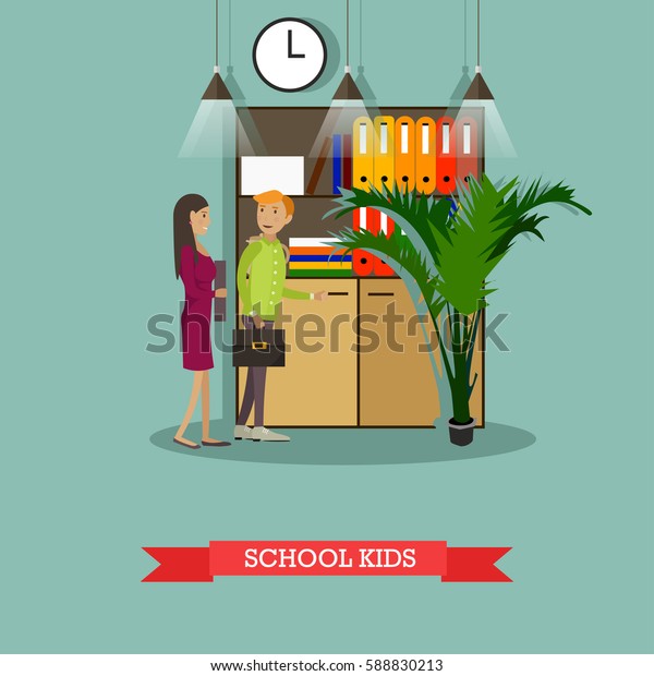 Vector Illustration School Kids Cartoon Characters Stock Vector ...
