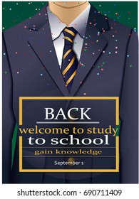 Vector Illustration School Uniform Welcome Learn Stock Vector (Royalty ...