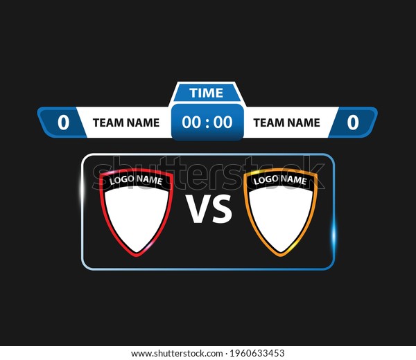 Vector Illustration Scoreboard Team Broadcast Graphic: เวกเตอร์สต็อก ...