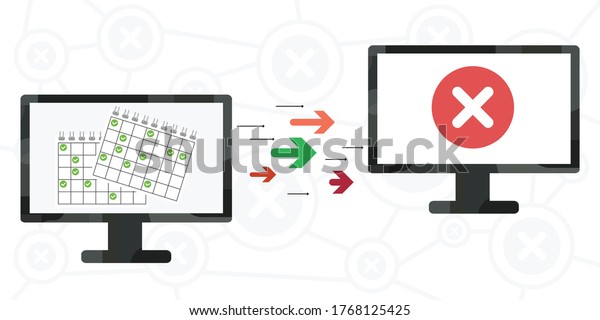 Vector Illustration Screen Cancelled Calendar Dates Stock Vector ...