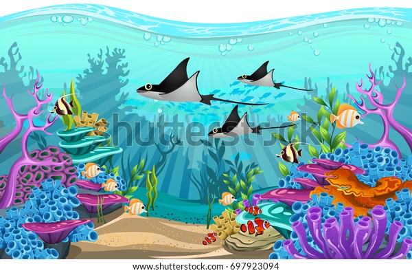 Vector Illustration Sea Fish Deep Sea Stock Vector (Royalty Free ...