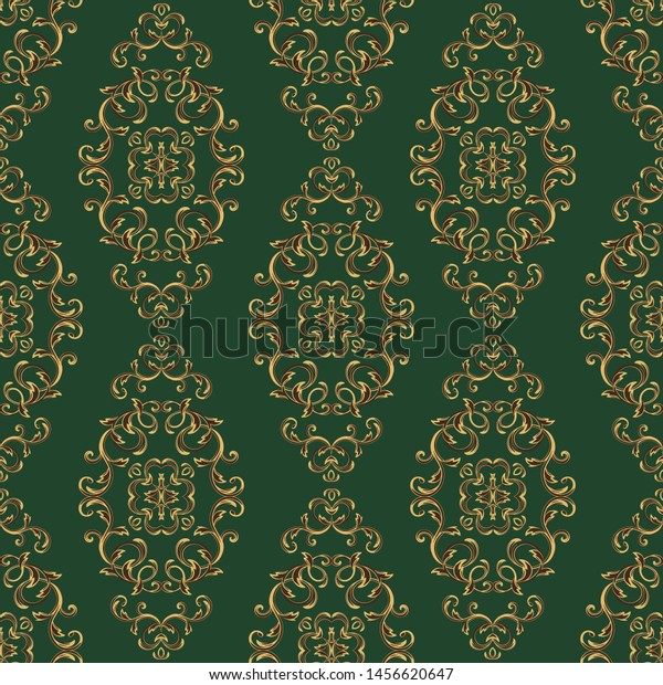 Vector Illustration Seamless Background Florid Gold Stock Vector ...
