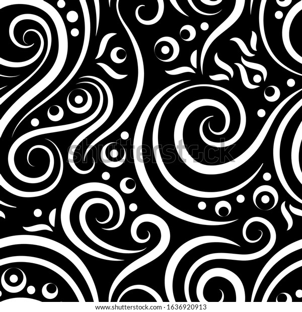 Vector Illustration Seamless Black White Background Stock Vector ...