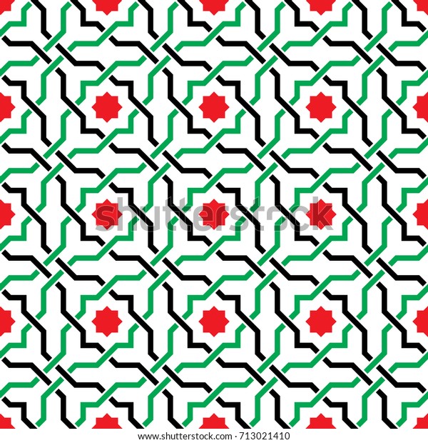 Vector Illustration Seamless Geometric Arabic Pattern Stock Vector ...