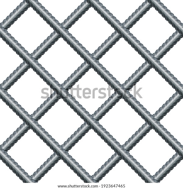 Vector Illustration Seamless Grid Reinforced Rebars Stock Vector ...