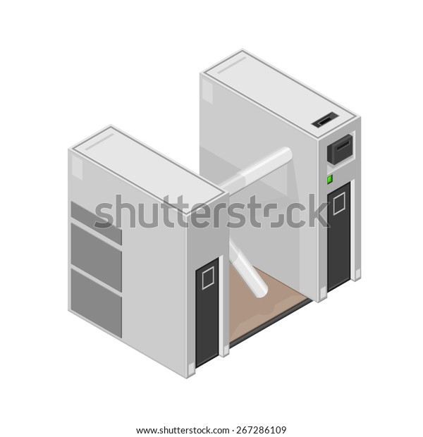 Vector Illustration Security Turnstile Isometric Turnstile Stock Vector ...