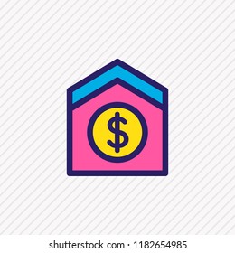 Vector Illustration Sell House Icon Colored Stock Vector (Royalty Free ...